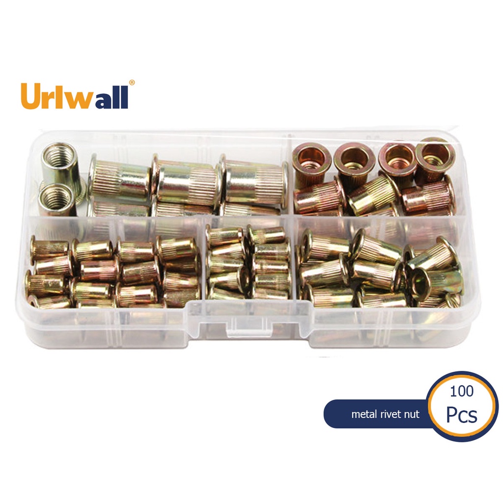 Urlwall 100PCS Carbon Steel/Aluminum Home Hardware Repair Rivet Nuts ...