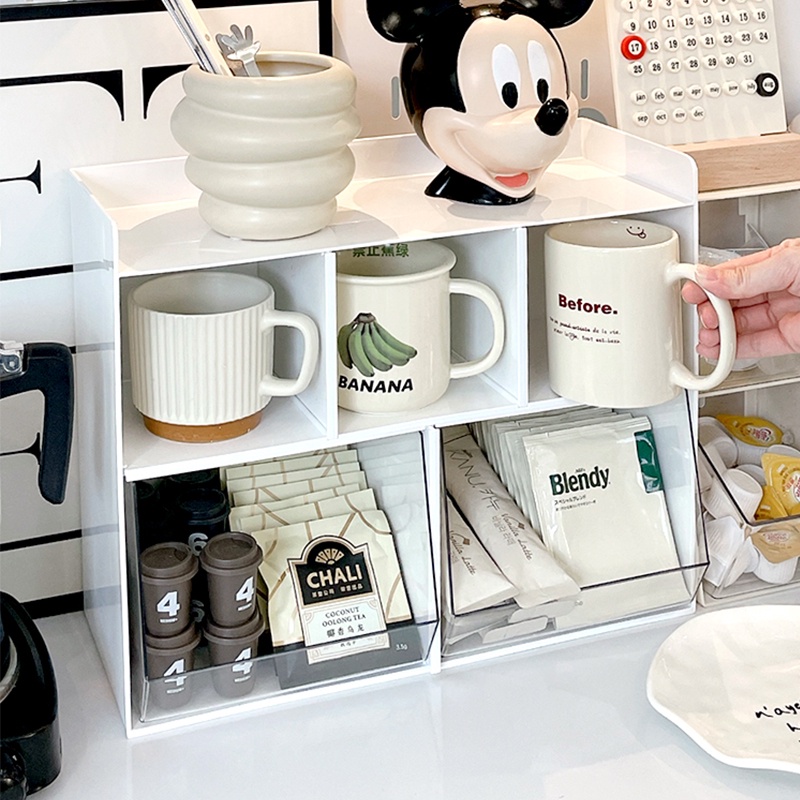 Cup organizer rack | Tea bag Coffee station storage box | coffee bar ...