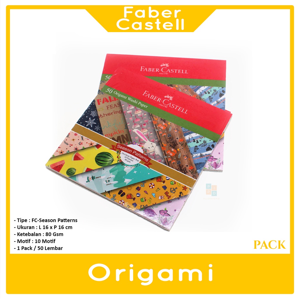 Faber Castell Origami Paper 16x16cm Washi Paper Season Patterns - Pack ...