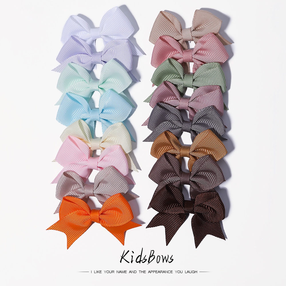 1Pcs/Set Cute Ribbon Bows Colorful Hair Clips Baby Girls Boutique Small ...