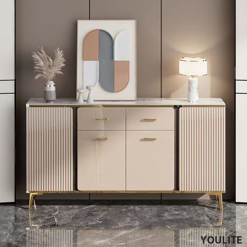 YOULITE Light Luxury Stone Plate Sideboard Kitchen Cabinet Wall ...