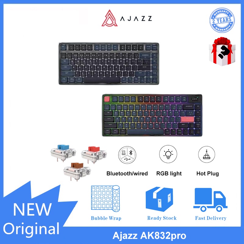 Ajazz AK832 Pro Wireless three mode RGB mechanical keyboard | Shopee ...