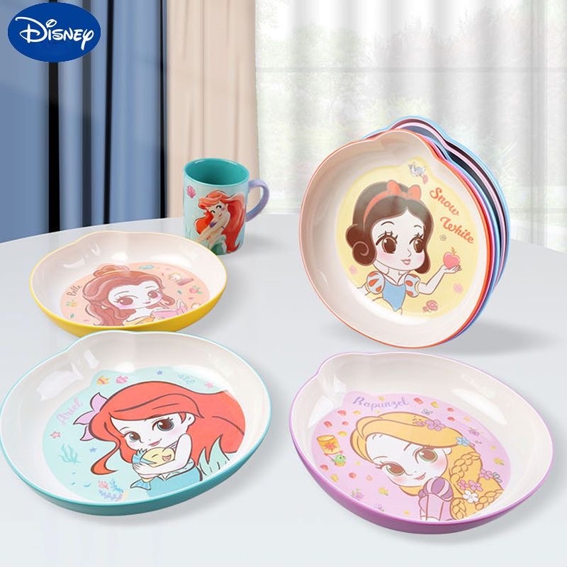 Disney Anime Elsa Anna Mermaid Princess Cartoon Melamine Dish Dinner ...