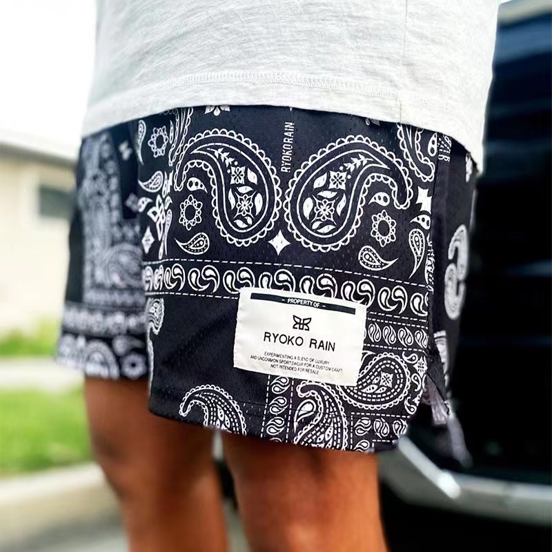 Ryoko Rain Shorts Summer Gym Breathable Mesh Shorts Quick Drying Basketball Sport Pants Flower