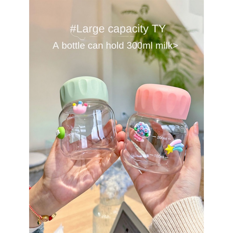 300ML Mini Water Cup Small Capacity Cute Plastic Cup Anti-Fall With Lid ...