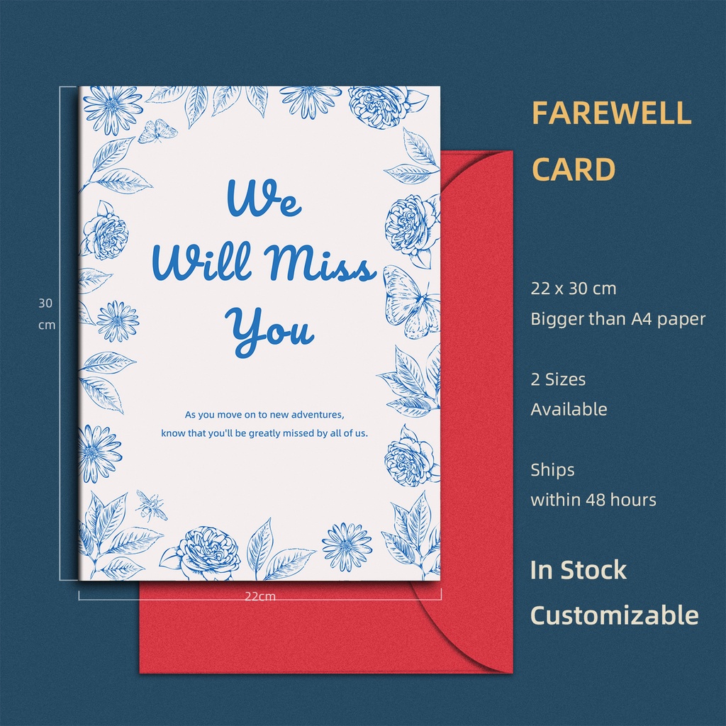 22 x 30 cm Large A4 size Farewell Card with Pearlescent Envelope | Shopee Singapore