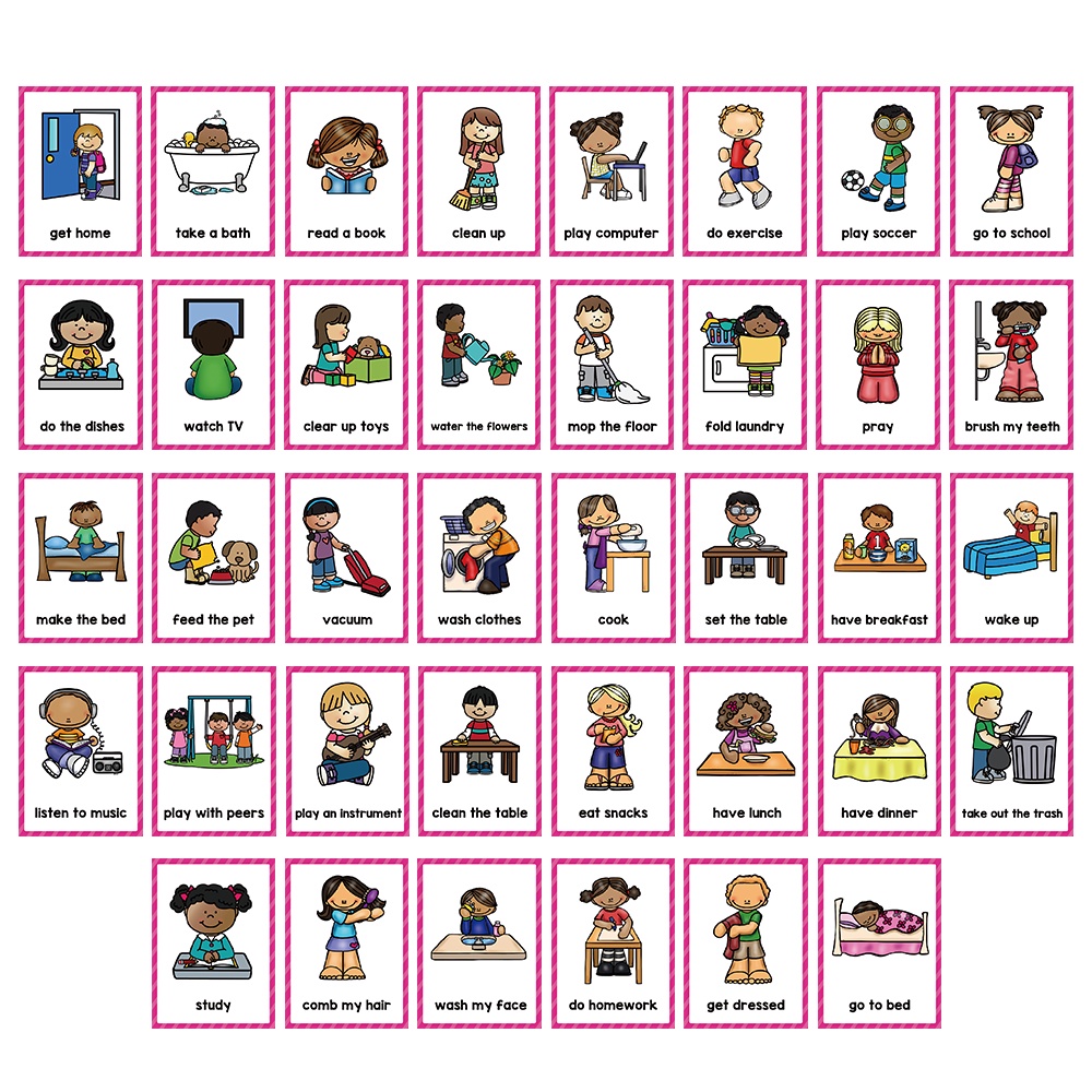Daily Routines English Flashcards for Kids Baby Learn English Word ...