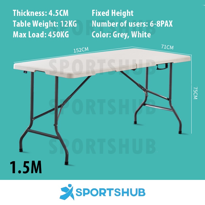 Heavy Duty HDPE Outdoor Foldable Table Portable Adjustable Height ...