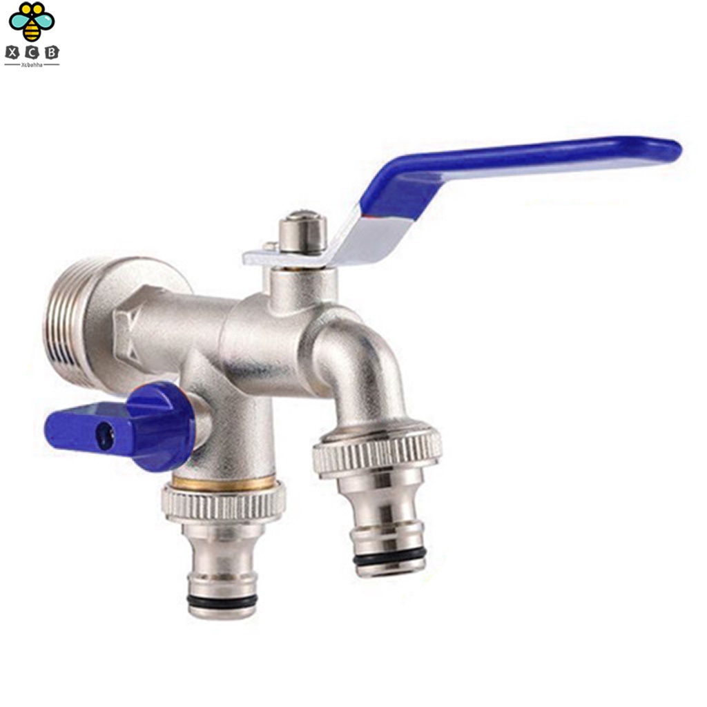 AGY Double Head Water Faucet 1/2'' 3/4'' Water Splitter Connector ...
