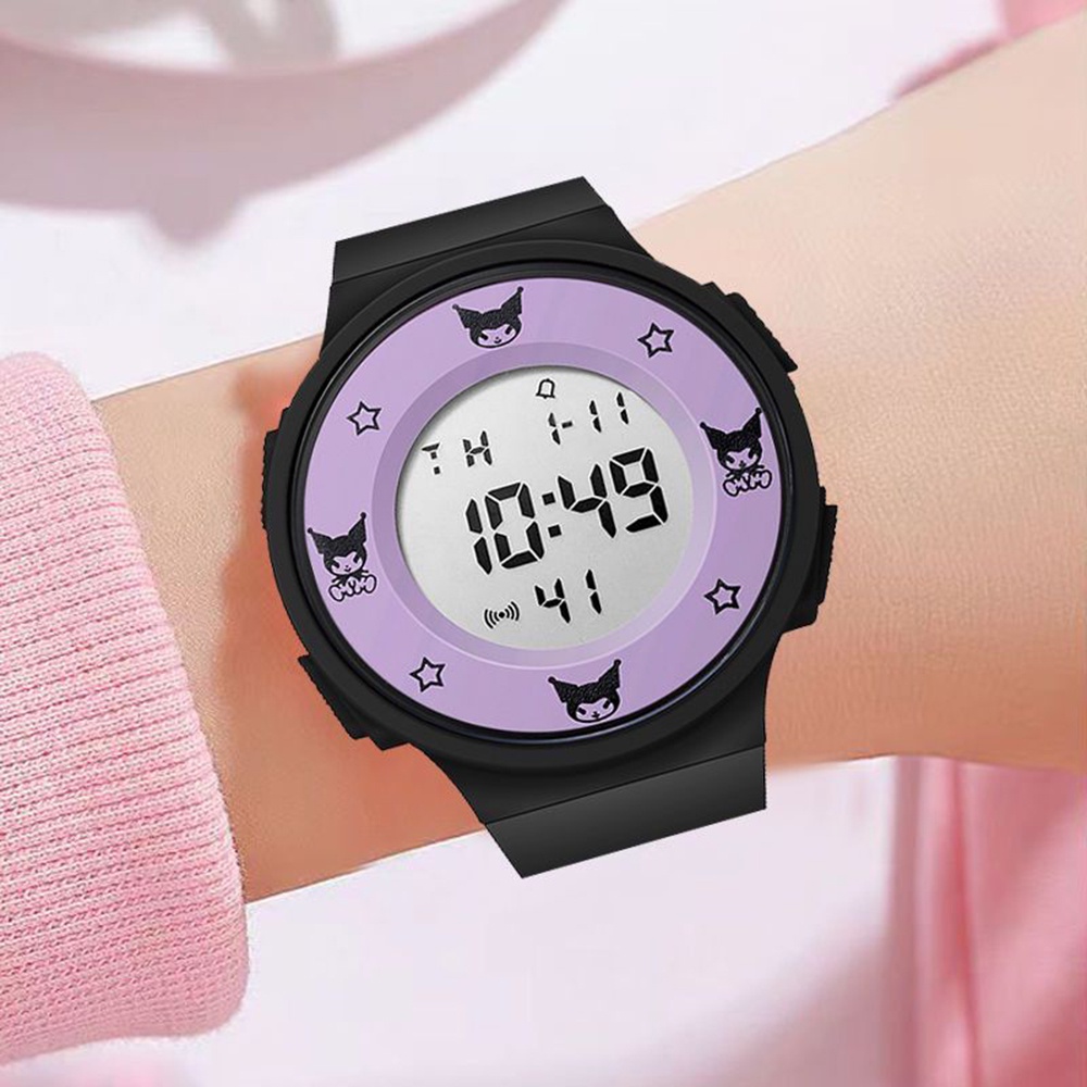 Cartoon LED Light Watch for Kids Girls Silicone Strap Round Square Dial ...