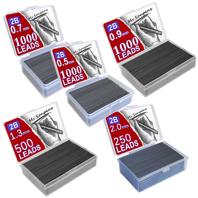 250/500/1000 PCS/box Large Capacity Pencil Lead Student 0.5 0.7 0.9 1.3 ...