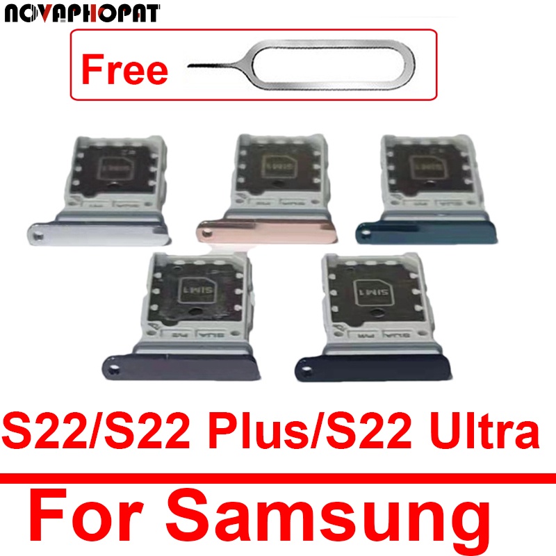Novaphopat Sim Card Tray For Samsung S22 Plus S22 Ultra Single Dual Sim ...