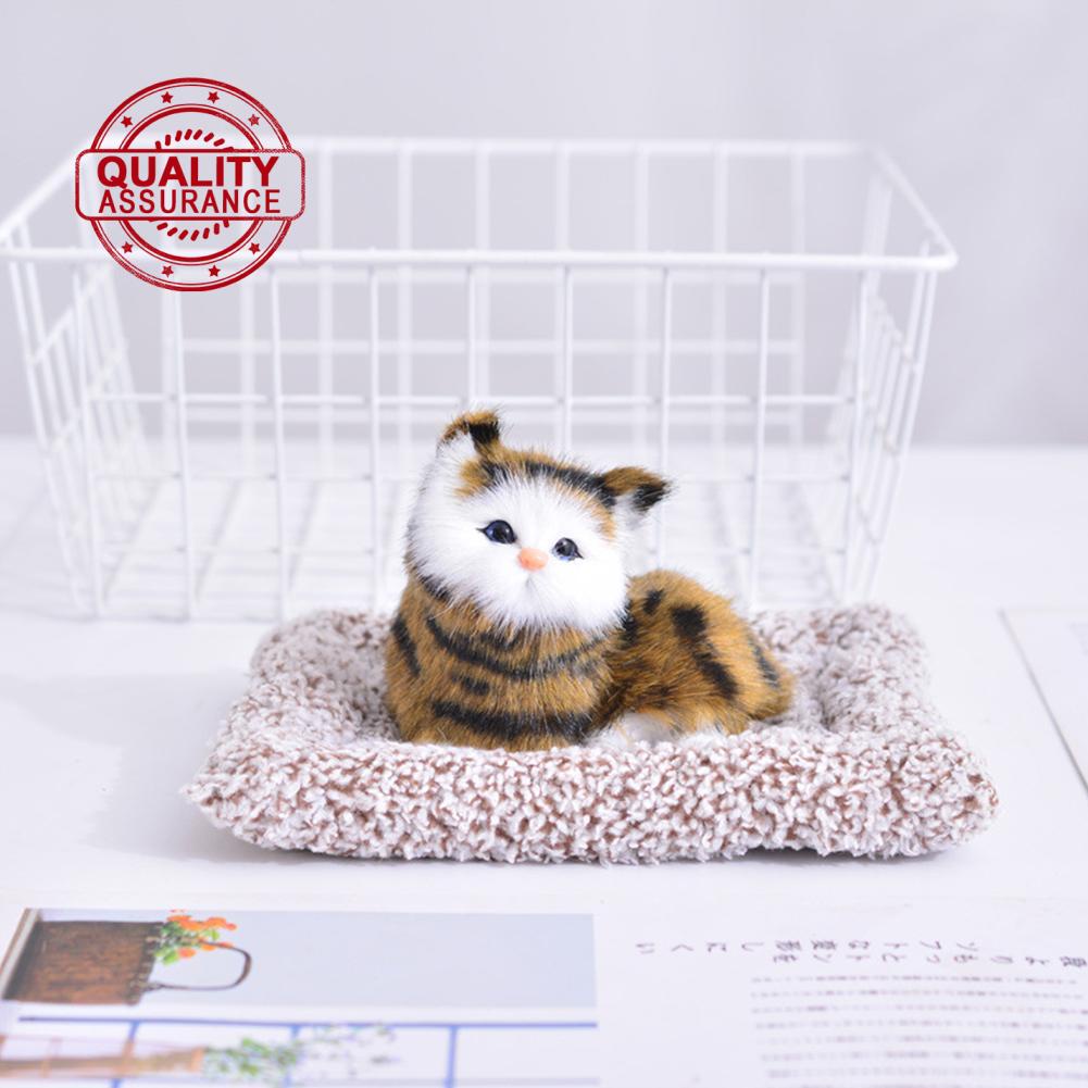 Simulation Sleeping Cat Plush Bamboo Charcoal Doll Dashboard Decoration ...