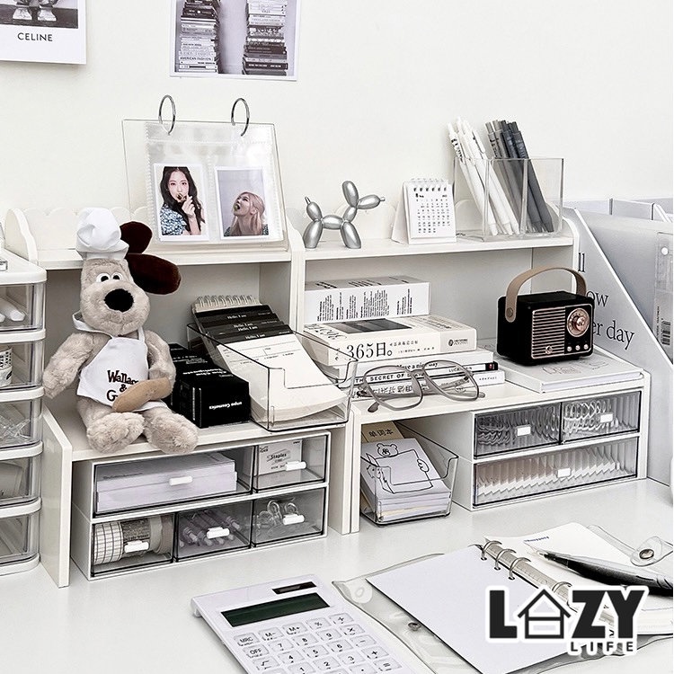 [SG LOCAL] Desktop Storage Rack Wooden Double-Layer, Student Desk ...