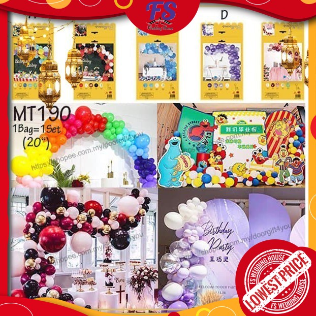 SET BALLOON PARTY DECORATION/DIY PARTY/BALLOON MIX/BALLOON SET HAPPY ...