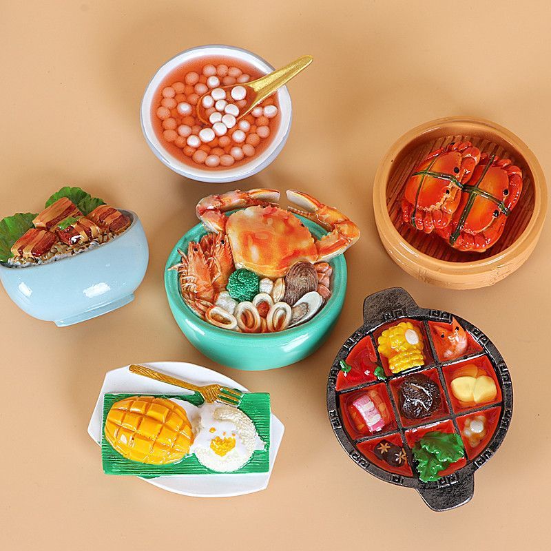 Refrigerator magnetic sticker simulation Chinese food characteristics ...