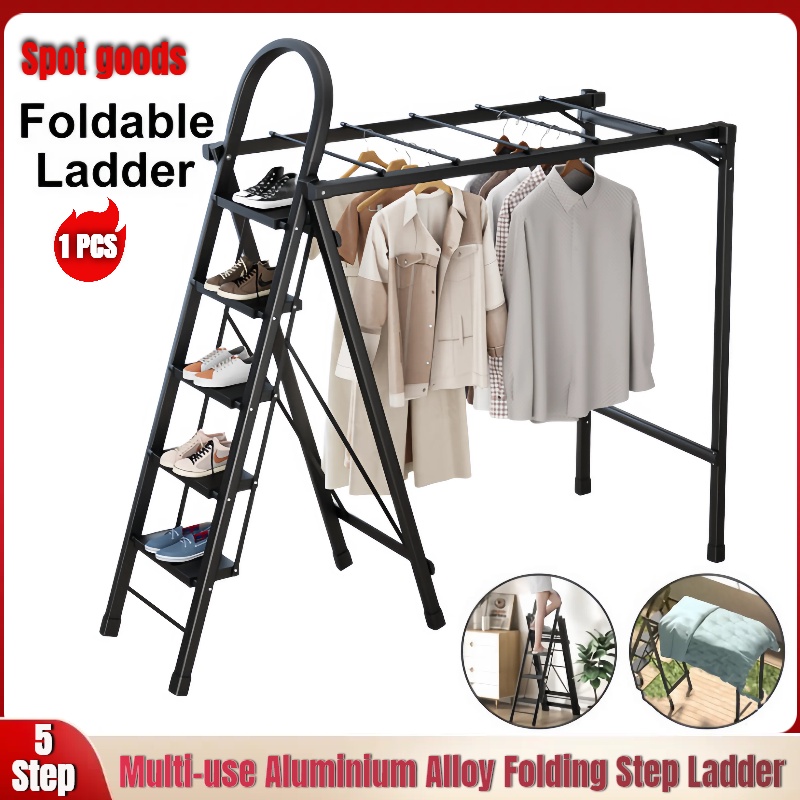 Foldable Ladder Dual-Use Thick Aluminium Ladder Household Step Ladder ...