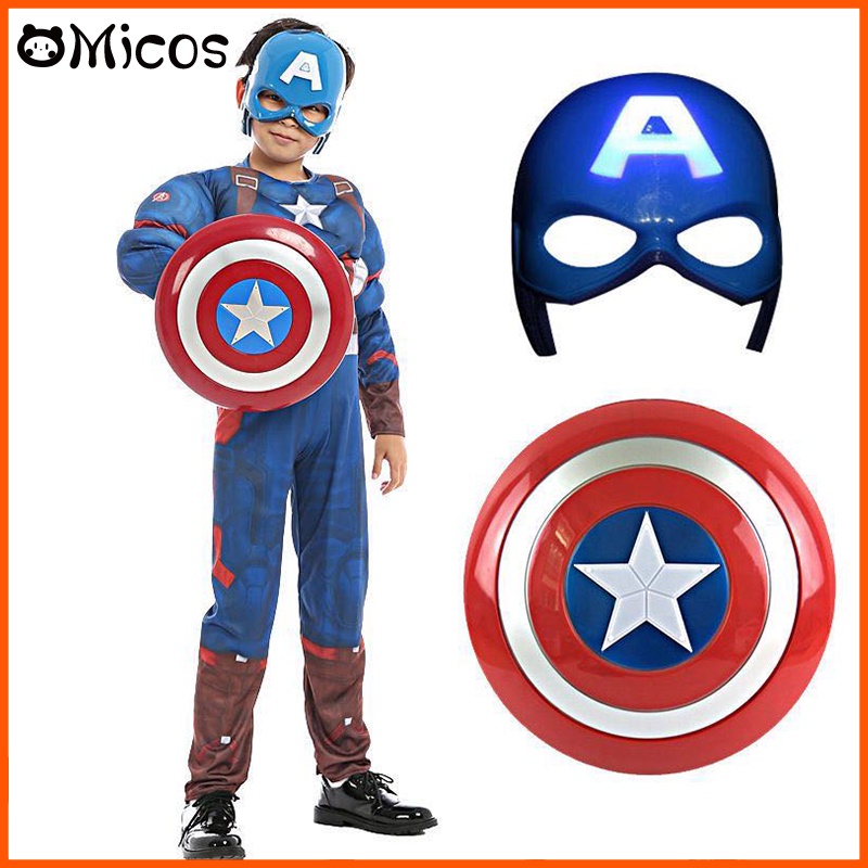 LED Mask Captain America Cosplay Costume Mask Shield Marvel The ...