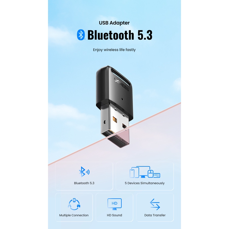 UGREEN Wireless USB Bluetooth 5.3 Adapter for Logitech Mouse Keyboard ...