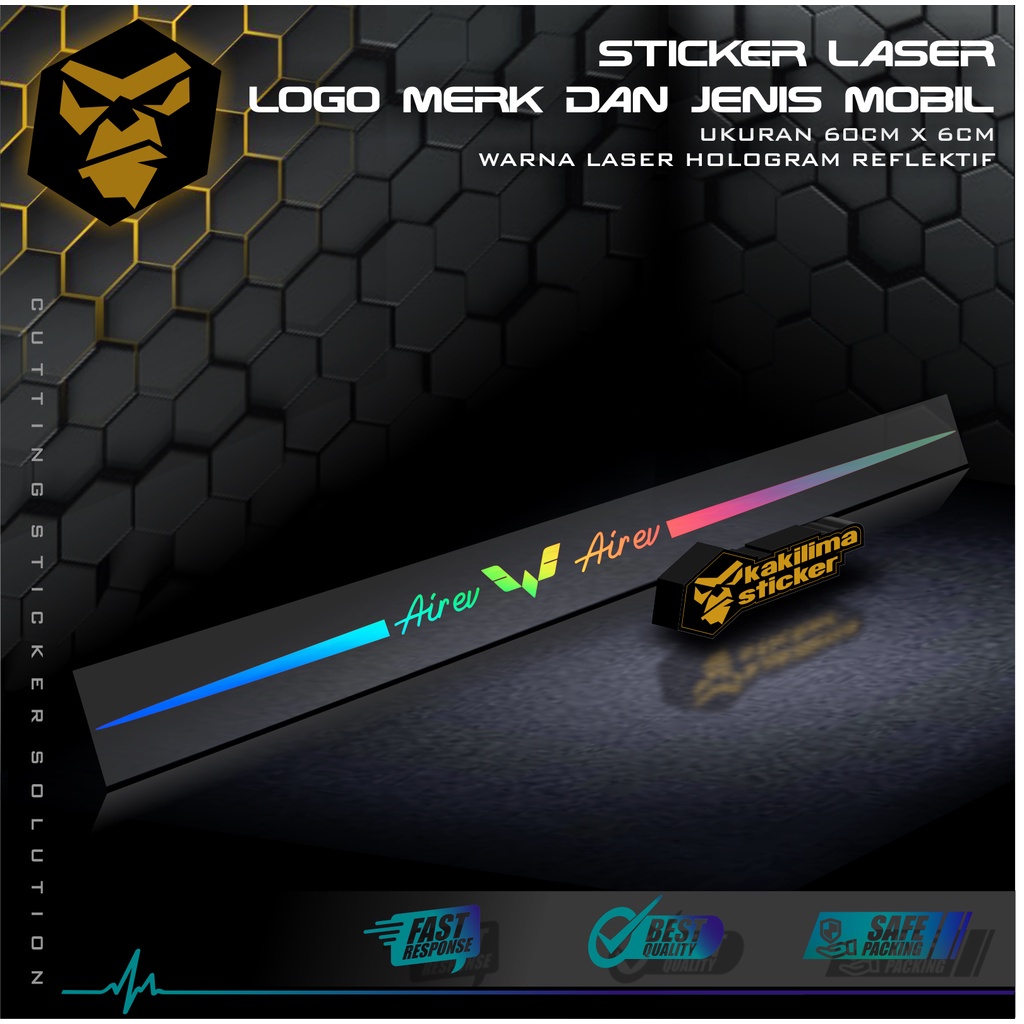 Car Laser Sticker. Wuling Brand and Type Logo Laser Sticker. Air Ev ...