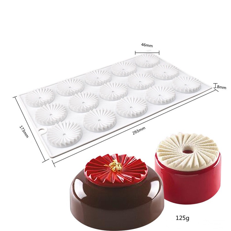 15-Cavity Origami Chocolate Silicone Mousse Mold round Origami Cake ...