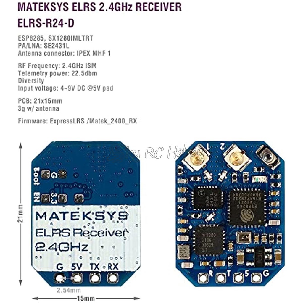 MATEK Mateksys ExpressLRS ELRS 2.4GHz ELRS-R24-D Nano Receiver for RC ...