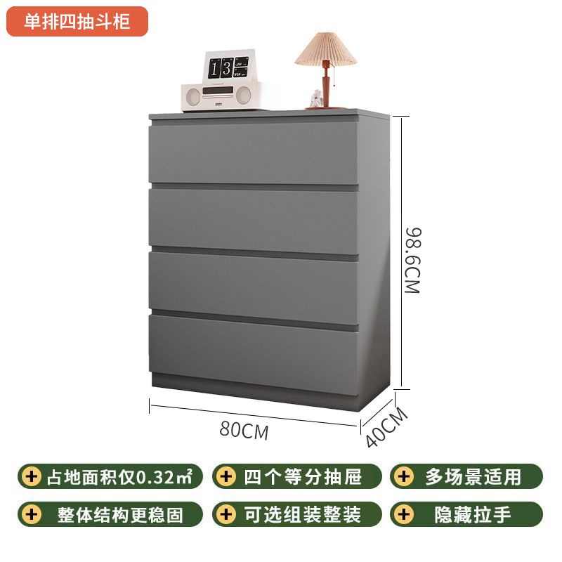 Solid wood five bucket cabinet simple modern light and luxurious gray ...