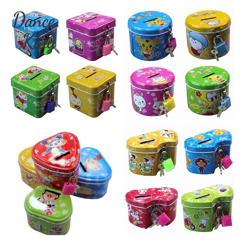 1PC Money Box Round Cute Creative Coin Box Piggy Bank Money Safe Box ...