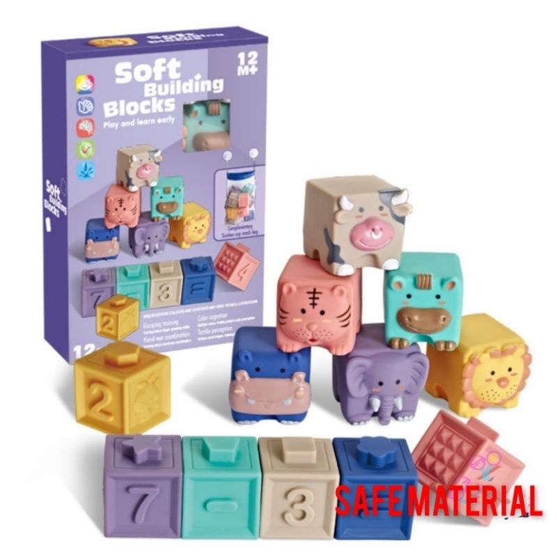 [SET OF 6/12] BABY BLOCKS | SOFT BUILDING BLOCKS TOYS | SENSORY ...