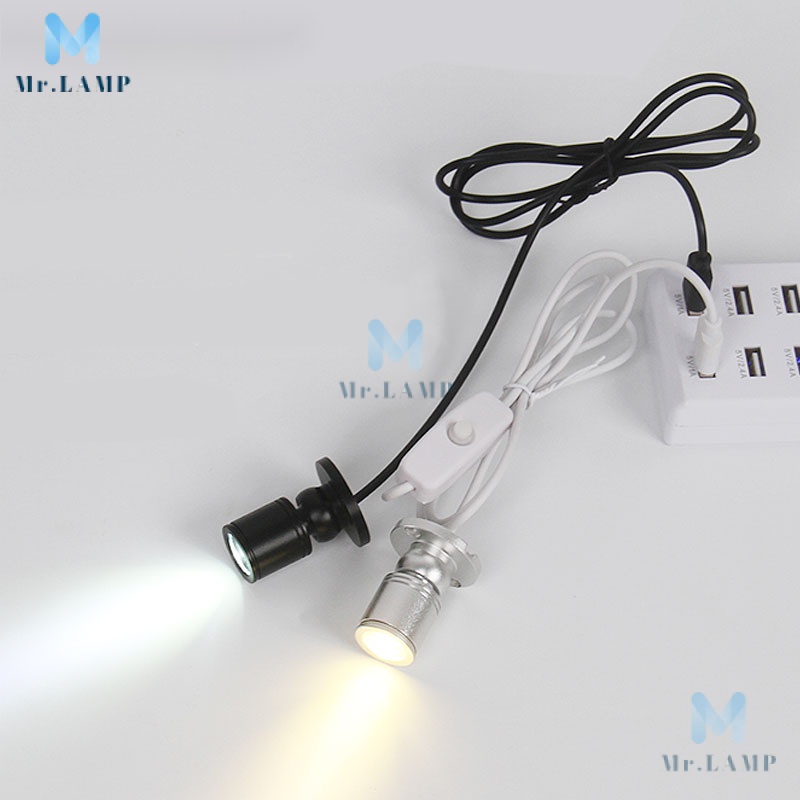 Led USB Spotlight 3W DC5V Jewelry Cabinet Showcase Counter Lamp Surface ...