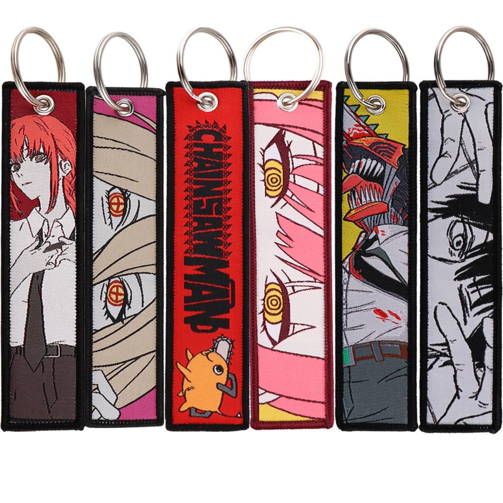 Chainsaw Man Embroidered Keychain Jet Tag For Motorcycles Cars Bag ...