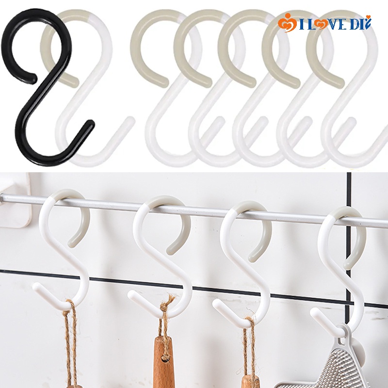 3 Pcs/ Set Portable Removable S-type Towel Storage Hook/ Bathroom Space ...