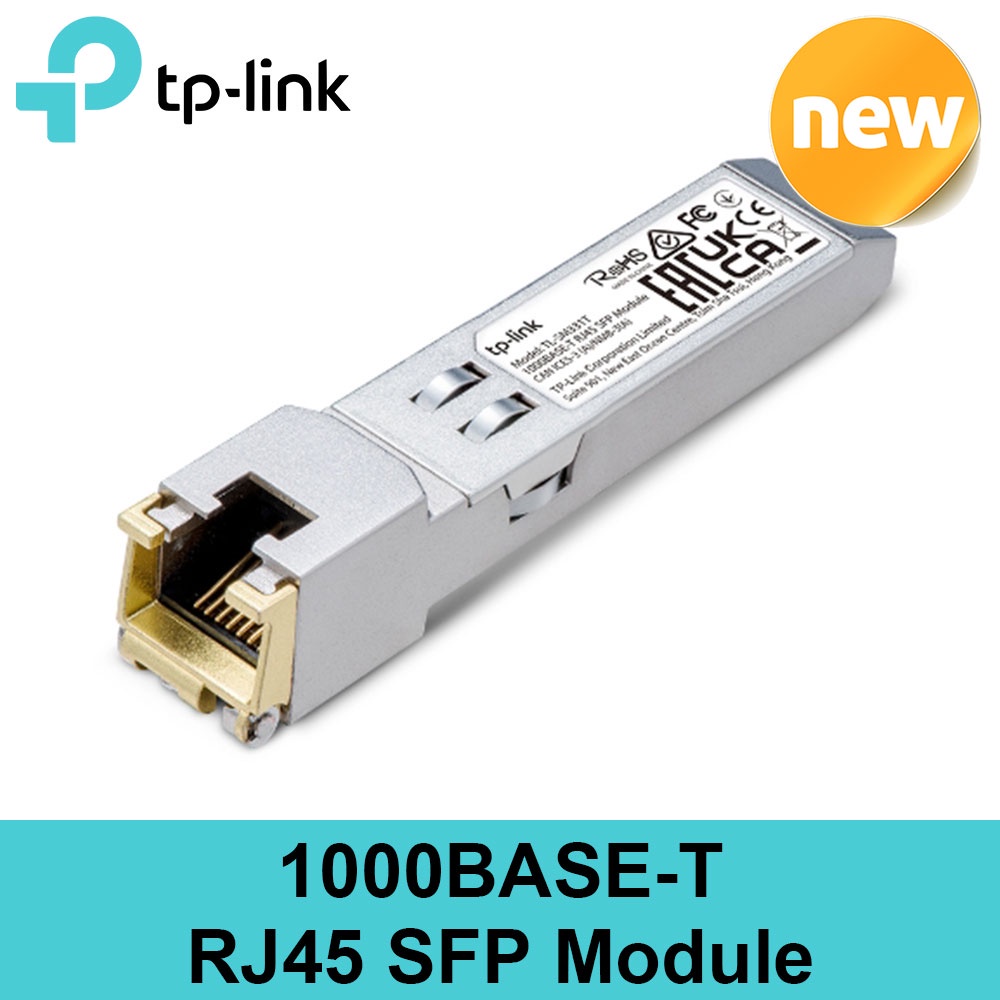 Tp-link TL-SM331T 1000BASE-T RJ45 SFP Module Gigabit Port Network ...