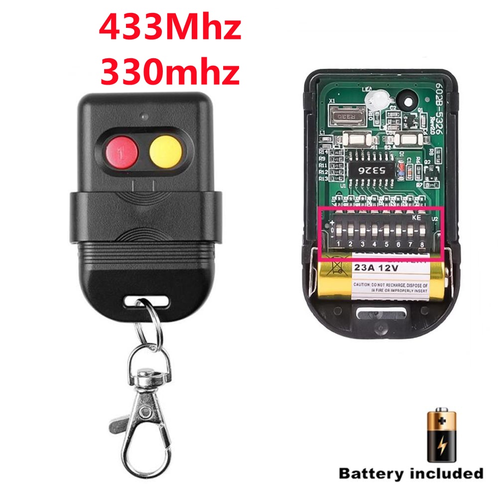 8 Dip Switch 433Mhz 330mhz Smart Copy Remote Control Fixed Code 2 CH Duplicator For Gate Garage ...