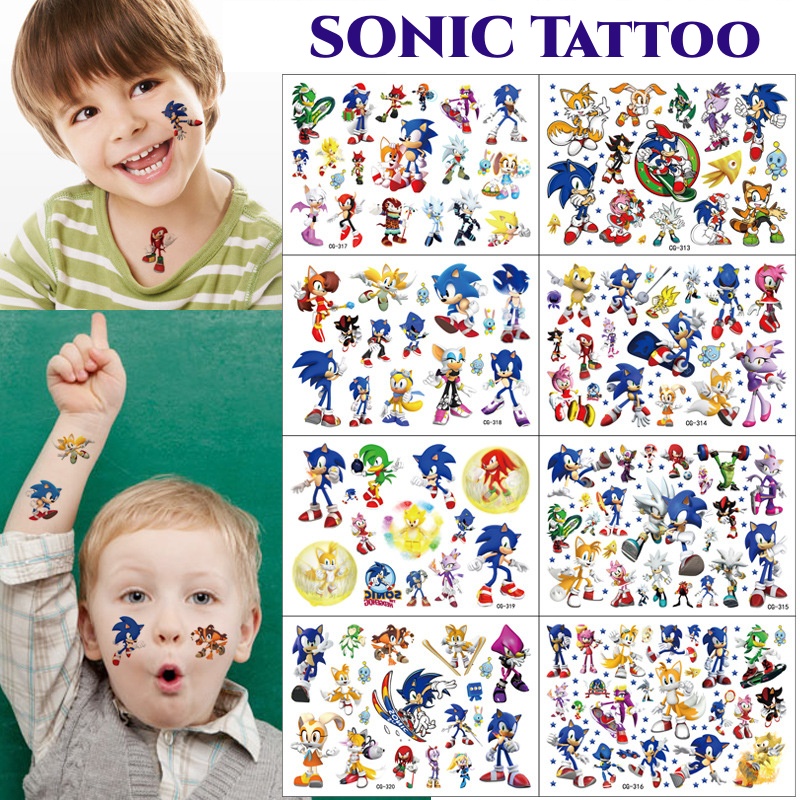 [SG] Sonic The Hedgehog Movie Tattoo Waterproof Temporary Tattoo Facial ...