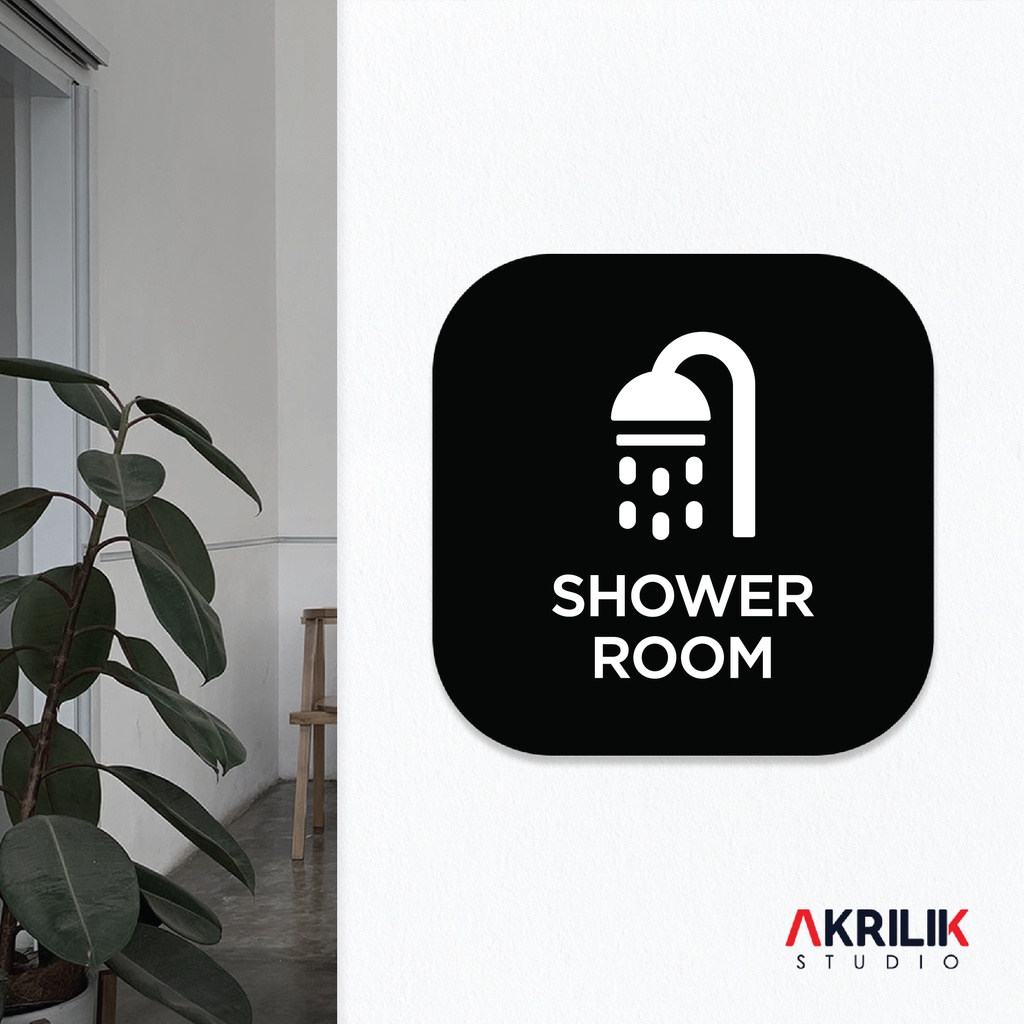 Acrylic Sign Board Shower Room Acrylic Sign Board Signage Wall Sticker ...