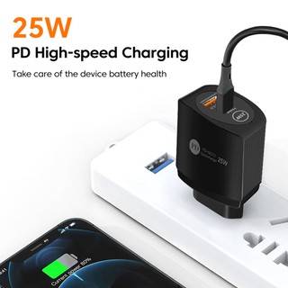 Elough Dual Ports USB Charger PD 25W Type C Charger Head Fast Wall ...