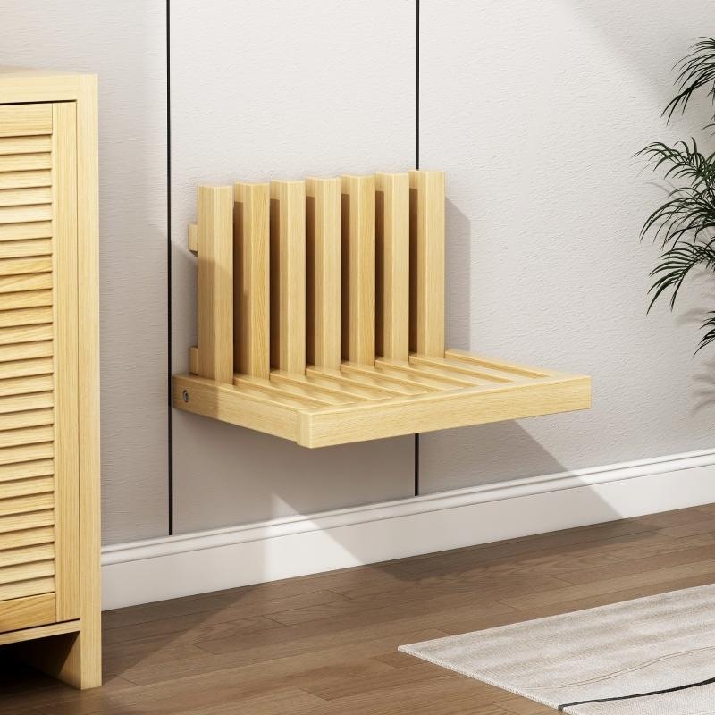 Solid Wood Folding Shoe Change Stool Wall Hanging Household Doorway ...