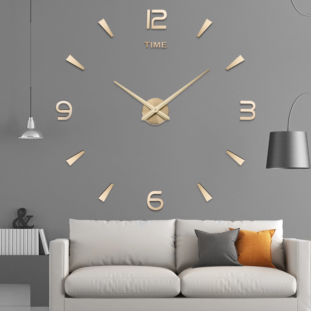 Big Clock Modern Style Creative 3D DIY Self-adhesive Wall Sticker ...