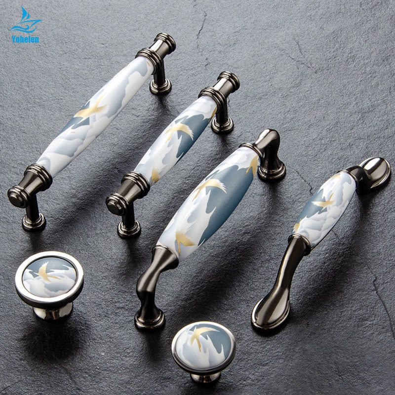 Ceramic Door Handles European Antique Furniture Handles Drawer Pulls ...