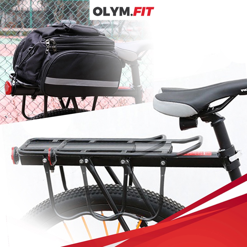 50KG Bicycle Rear Back Rack Adjustable Carrier Side Bag Luggage Cycling ...
