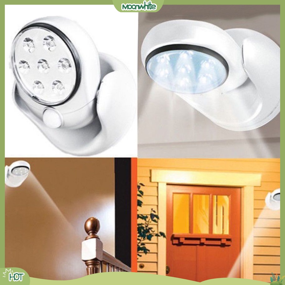 (MOONWHITE) 360 Degree Rotation LED Motion Sensor Activated Light ...