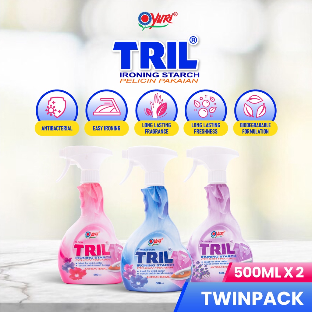 [Twin Pack] Yuri Tril Antibacterial Ironing Starch Spray 500ml x2 ...