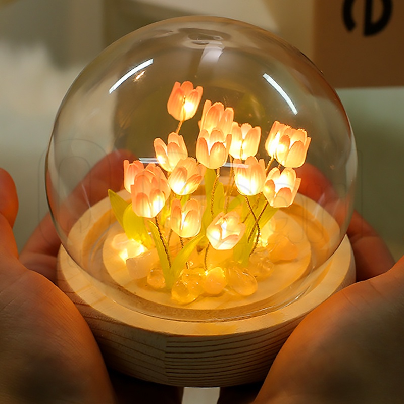 DIY Cute Mini LED Simulation Tulip Night Light / Built-in Button ...