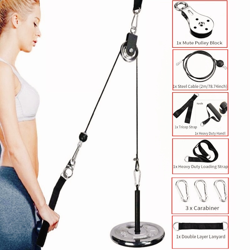 Fitness DIY Cable Pulley System, Cable Pulley Machine Attachment with ...