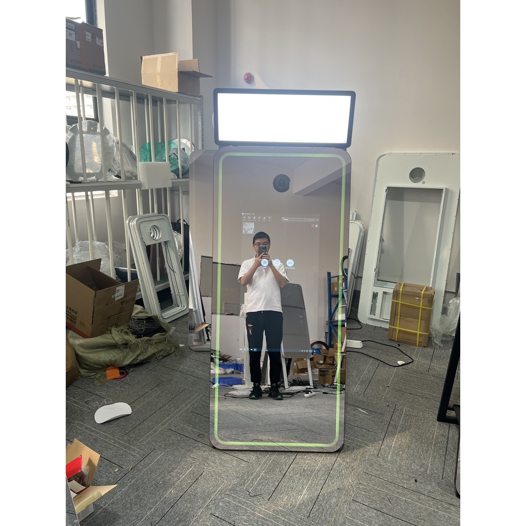 2023 70 inch selfie photo booth mirror photo booth magic mirror photobooth machine led frame ...