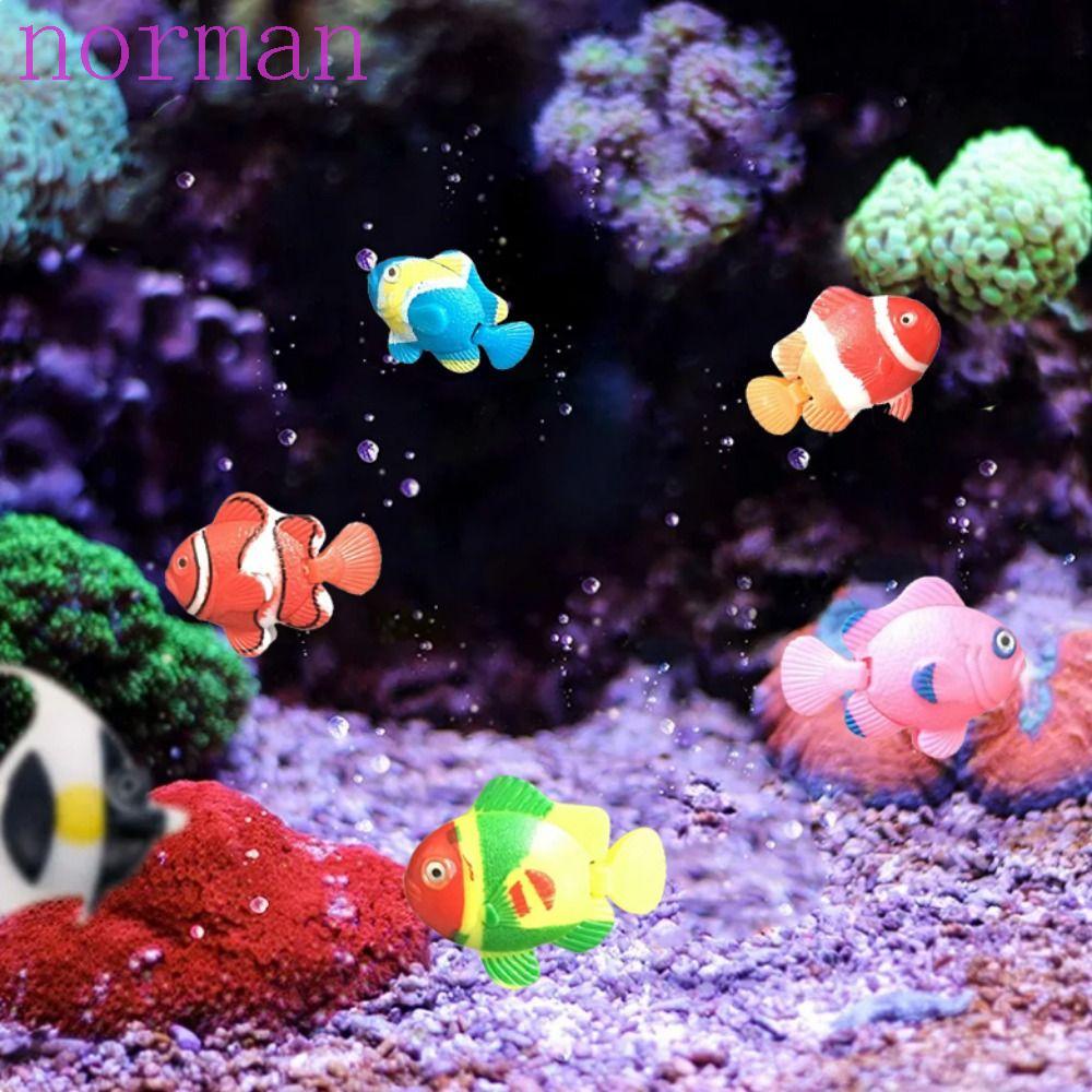 NORMAN 5pcs Artificial Clownfish, Plastic Simulation Floating Fishes ...