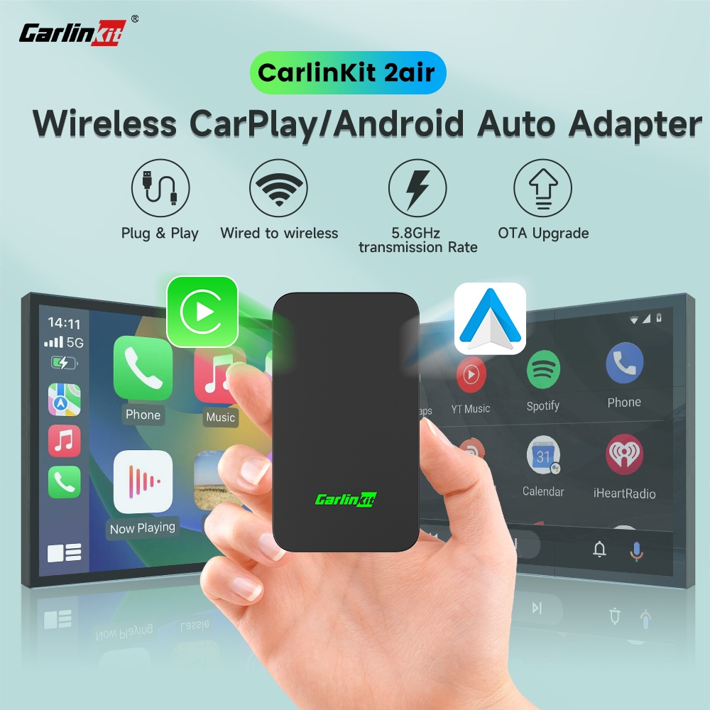 CarlinKit 5.0 2Air Wireless Android Auto Box Portable CarPlay Wireless ...