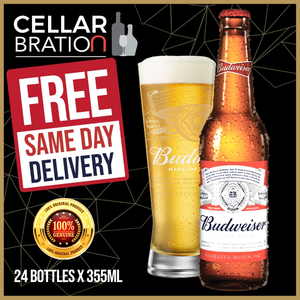 [BBD 11/06/2024] Budweiser Beer (24 bottle X 355ml) | Shopee Singapore