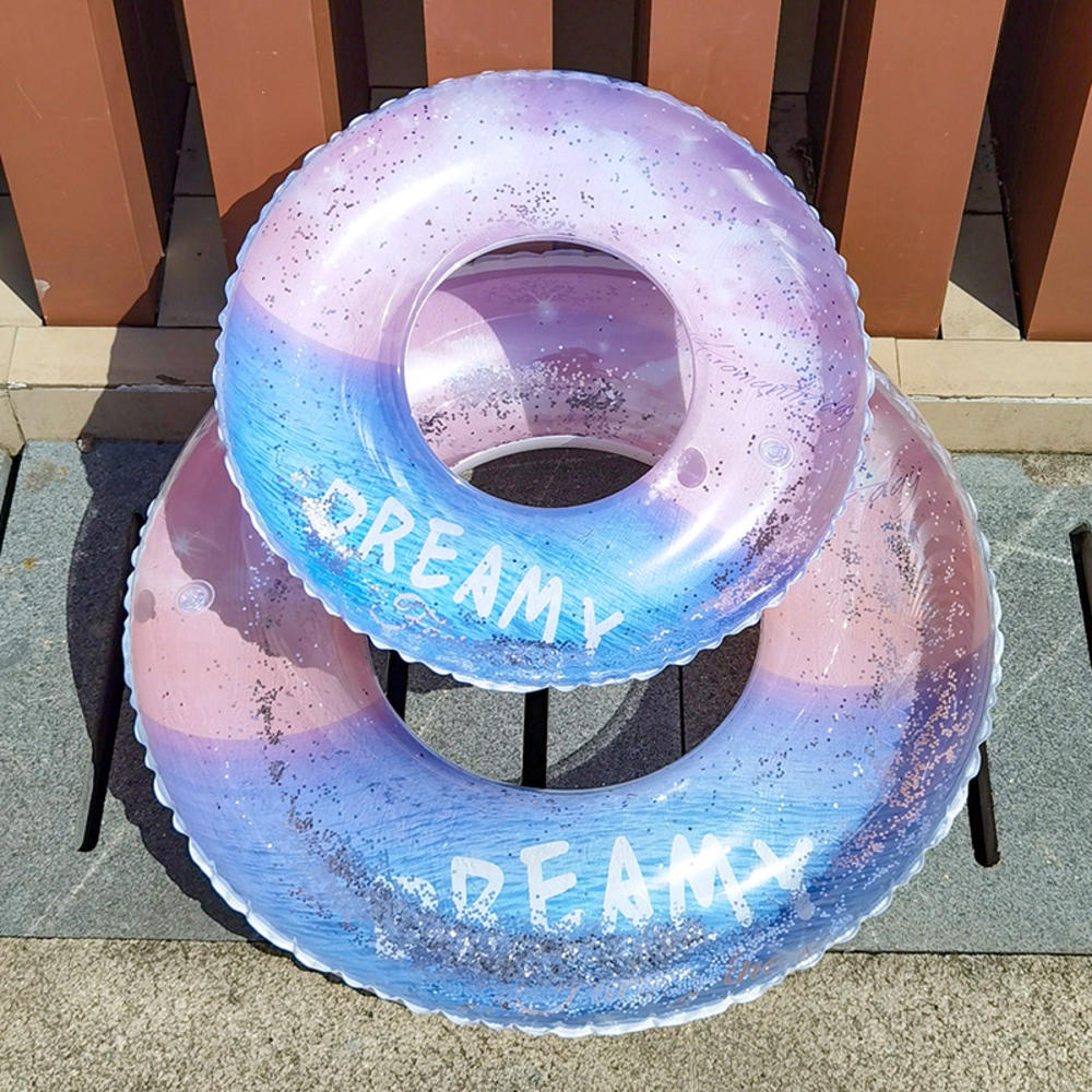 Transparent Glitter Pool Foats Swimming Ring Adult Children Inflatable ...